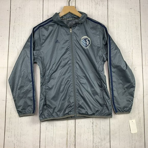 adidas | Sweaters | Sporting Kansas City Mls Medium Adidas Blue Full ...